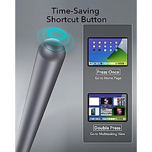 ESR Stylus Pen for iPad, Magnetic Wireless Charging iPad Pen, Digital Apple Pencil 2nd Gen with Tilt Sensitivity and Palm Rejection for iPad Pro 12.9/11, iPad Air 5/4, and iPad Mini 6, Dark Silver