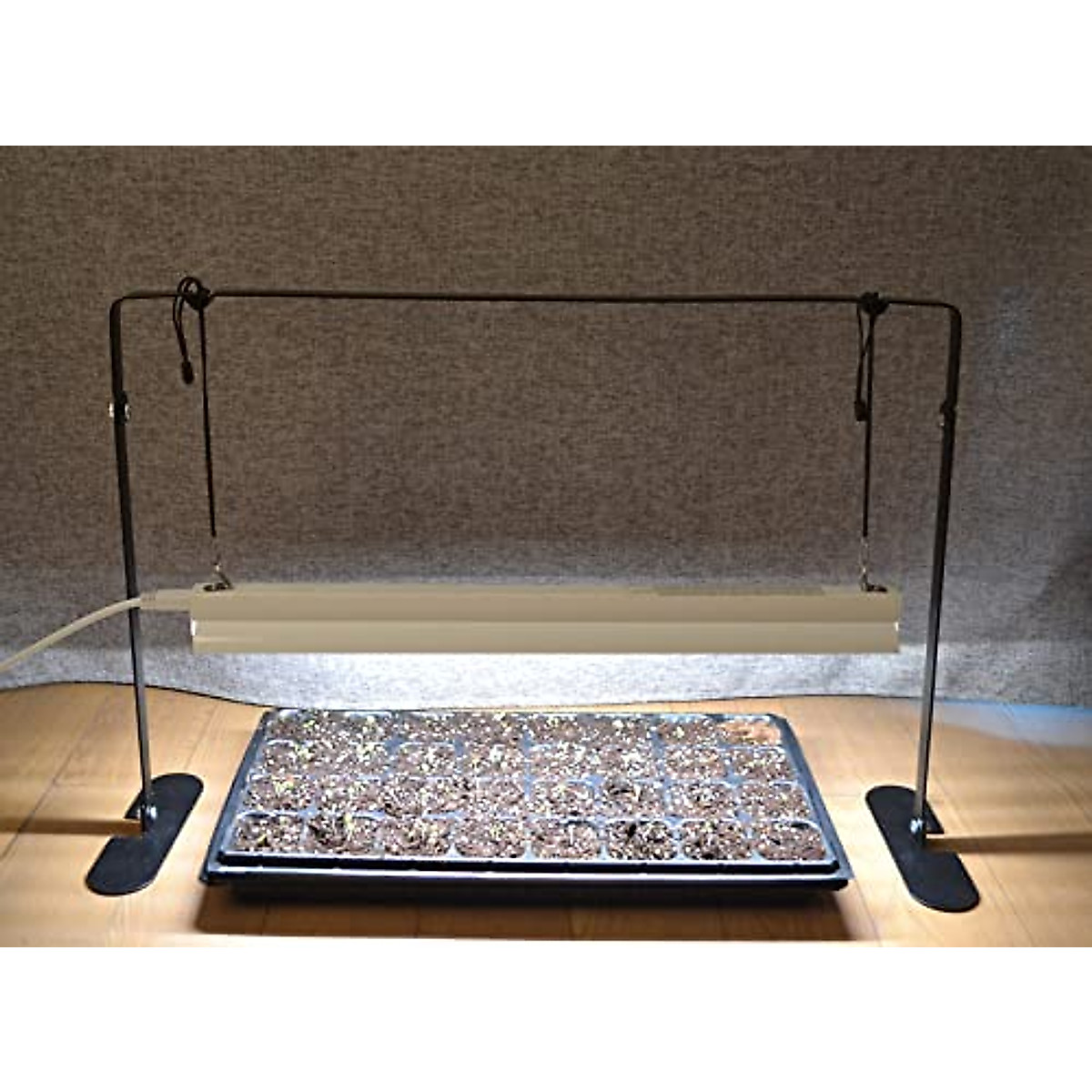 iGrowtek 2ft Grow Light for Seed Starting,LED Grow Lamp for Indoor Plants,Seedling Grow Light with Stand,Seed Starter Light Kit with Natural White Spectrum,Height Adjustable,Iron Frame,ON-Off Switch