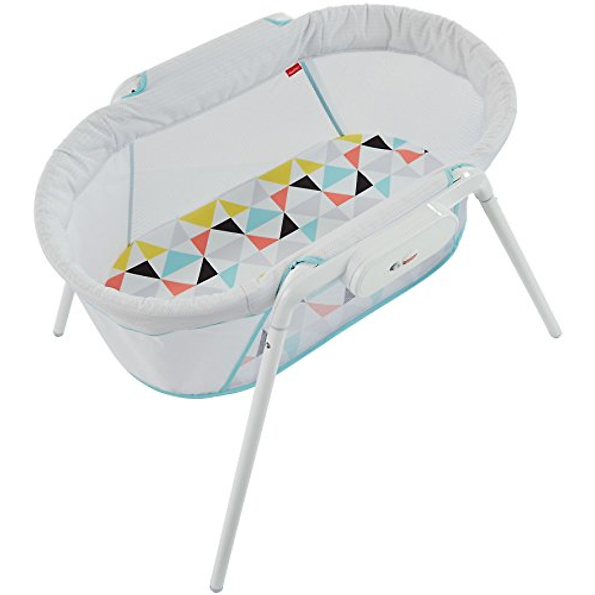 Fisher-Price Stow 'n Go Bassinet Windmill, portable baby cradle with soothing features for infants and newborns
