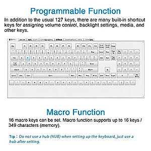 Koolertron One Handed Mechanical Gaming Keyboard with 24 Macro Keys, 45-Key Fully Programmable Mini Keypad, Mini USB Macro Keyboard with Rotating Knob, Blue Backlit, for Windows PC Gamers