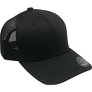 L2K Classics Plain Trucker Mesh Cap Baseball Cap - Mens Hats Trucker Hats for Men Black