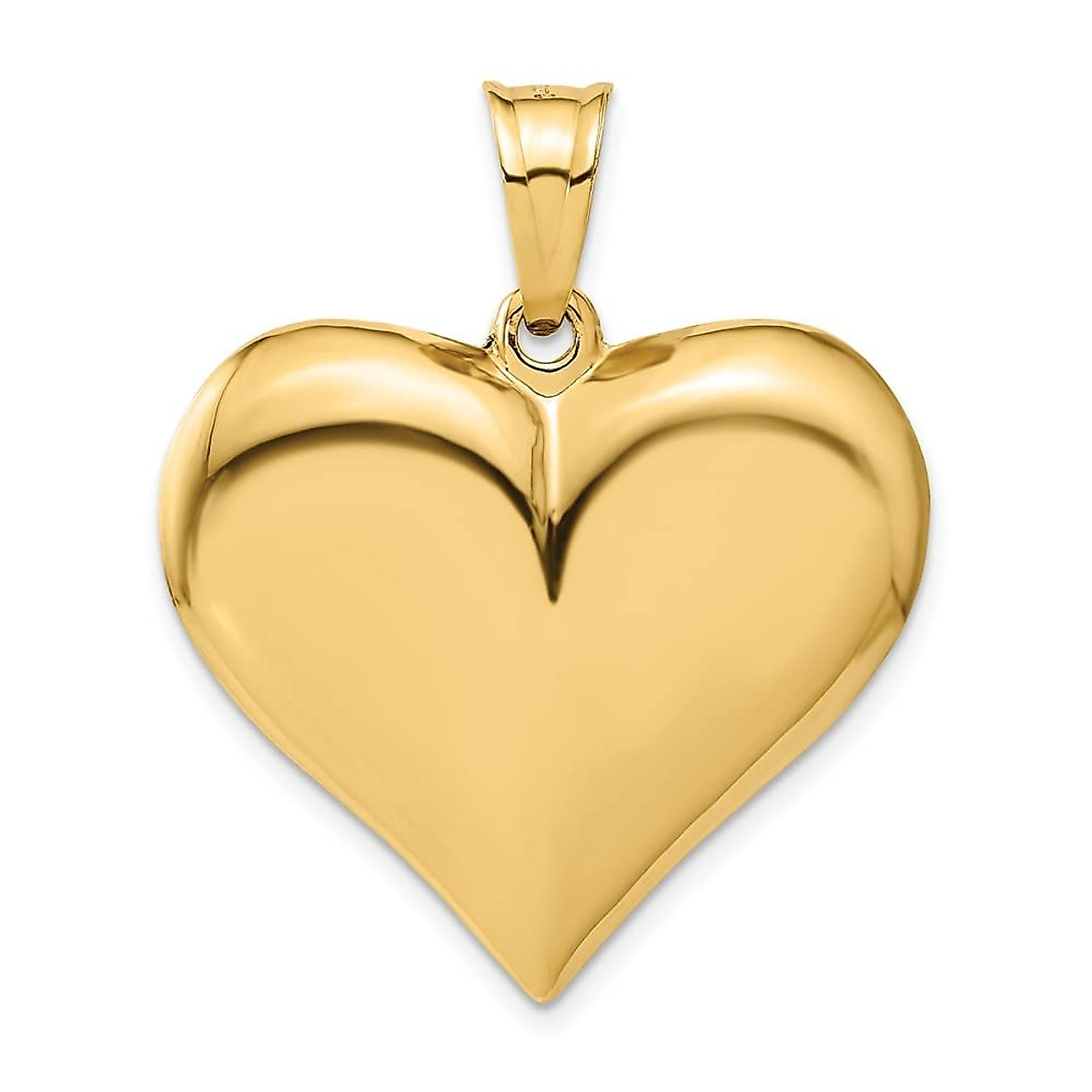 Auriga Fine Jewelry 14k Yellow Gold Polished 3-D Puffed Heart Pendant Gift for Women