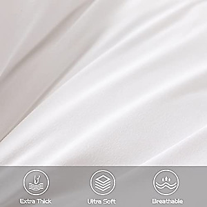 MAXYOYO Extra Thick Mattress Topper King Size, Pillow Top Bed Pad Cover with 8-21” Deep Pocket, 5 Layer Structure Ultra Soft and Medium Support