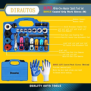 Master Disconnect 26Pcs With Gloves,Master Quick Disconnect Tools for Automotive AC Fuel Line Transmission Oil Cooler Line Disconnects,Include Scissor Remover,Compatible with Most Ford Chevy GM Models