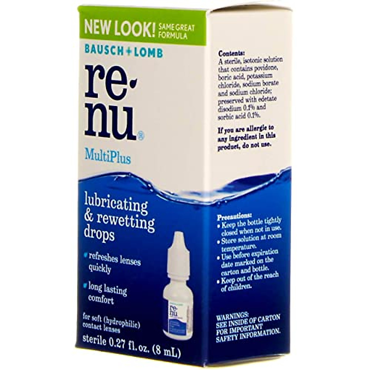 B&L Lube Rewet Drop Size .27z Bausch & Lomb Renu Lubricating And Rewetting Eye Drops