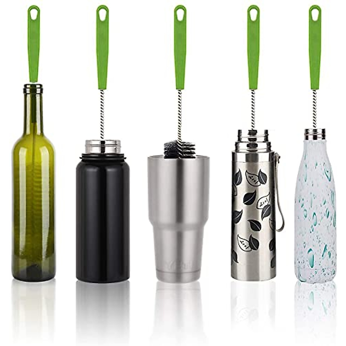 Bottle Brush, Long Handle Brushes Bendable Pipe Cleaners for Washing Beer Bottle, Water Wine Decanter, Cup, Pipes, Sinks, Household Kitchen Cleaning Brush