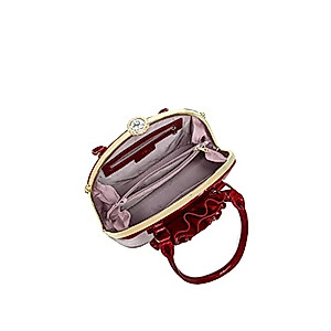 Veroders Satchel Flower Handbag for Women - PU Leather Shoulder Bags with Strap Ladies' Blooming Beauty Floral Handbag Multicolor 2980-White