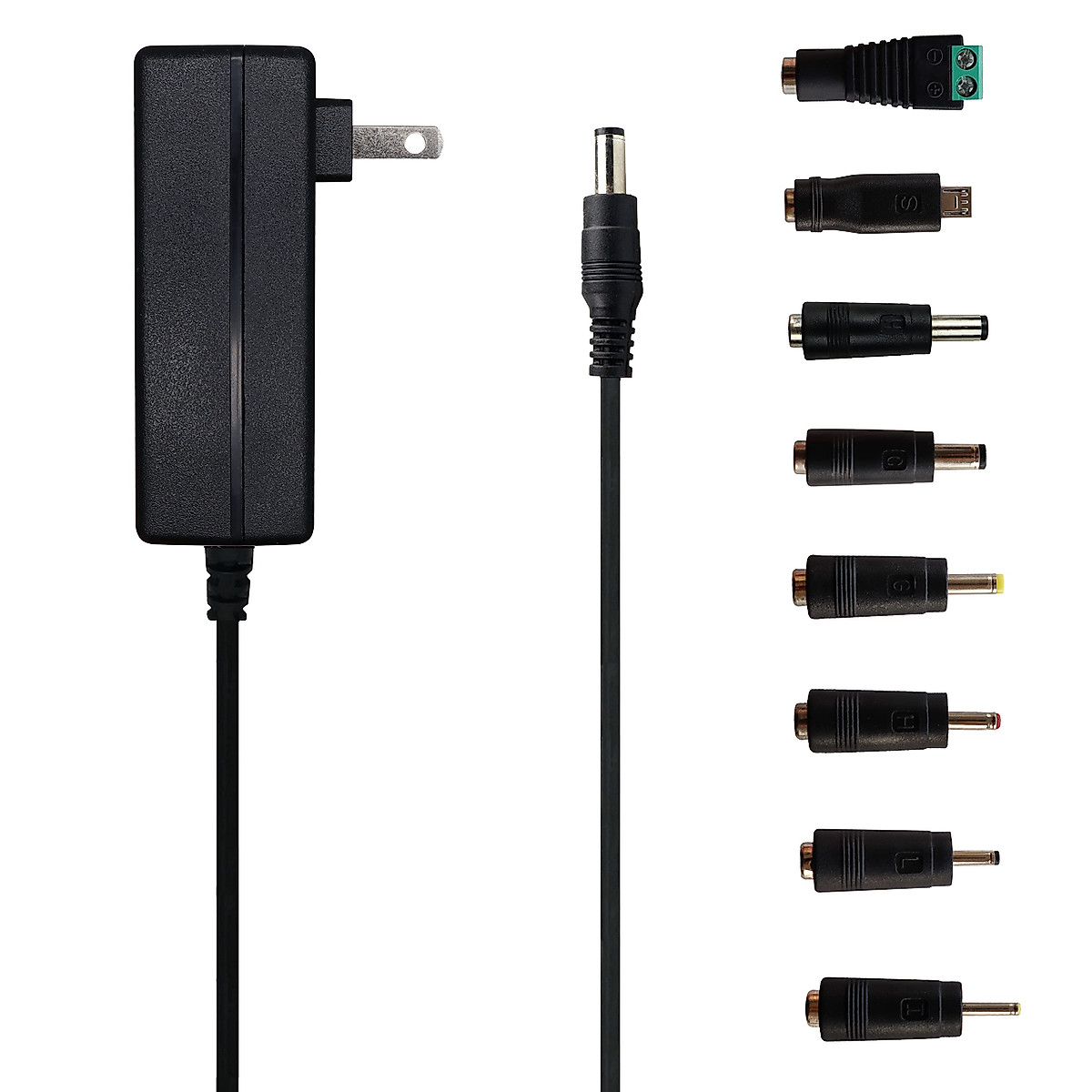 Zingpaw AC to DC 25.2V 1A Wall Charger Adapter Power Supplier for Household Electronics Electric Massage Battery Headlights Toy Cars with 5.5mm x 2.5mm Tip & 8 Replaceable Tips