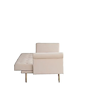 Eafurn Futon Couch Bed Sleeper Loveseat, Convertible Folding Sofa with Armrest, Adjustable Backrest, Modern 2 Seater Upholstered Love Seat Sofa & Couch for Small Space, Living Room