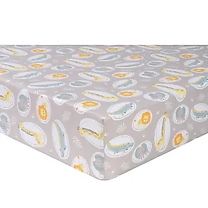 Sammy & Lou Jungle Pals 2-Pack Microfiber Fitted Crib Sheet Set, Fits Standard Crib Mattress 28 in x 52 in; Fully Elasticized,
