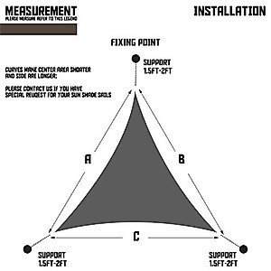 TANG Sunshades Depot 6'x6'x6' Brown Sun Shade Sail 180 GSM HDPE Equilateral Triangle Permeable Canopy Custom Commercial Standard