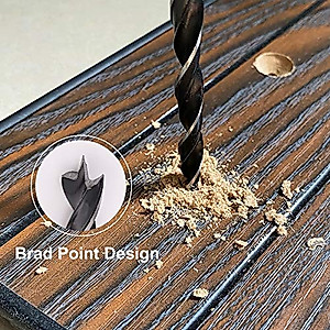 COMOWARE Extra Long Brad Point Drill Bit Set - 300mm Carbon Steel Wood Drill Bit Set for Hardwood, Plywood, Plastic, Aluminum, 7Pcs | 1/8'', 3/16'', 1/4'', 5/16'', 3/8'', 7/16'', 1/2'' (7 Pcs)