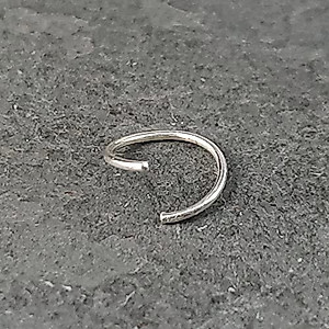 20g Sterling Silver Nose Ring Piercing - Handmade Tiny Huggie Hoop