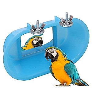 SHINYLYL Bird Bath with Mirror Toy Parrot Bathtub Bath Box Pet Parrot Budgie Parakeet Cockatiel Cage Water Shower Food Feeder Bird Cage Toy Accessory