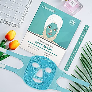 Cold Face Eye Mask Ice Pack Reduce Face Puff,Dark Circles,Gel Beads Hot Heat Cold Compress Pack,Face SPA for Woman Sleeping, Pressure, Headaches, Skin Care[Blue]