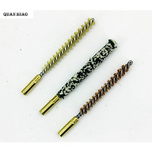 QuanMiao Gun Cleaning Kit .22 Caliber Rifle Pistol Cleaning Brush Phosphor Bronze .223 Cal./5.56mm Tactical Hunting Gun Cleaner 2Sets / 6Pcs