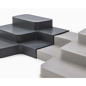 Joseph Joseph CupboardStore Expandable 3 Tier Shelf Organizer for Cabinet, Gray