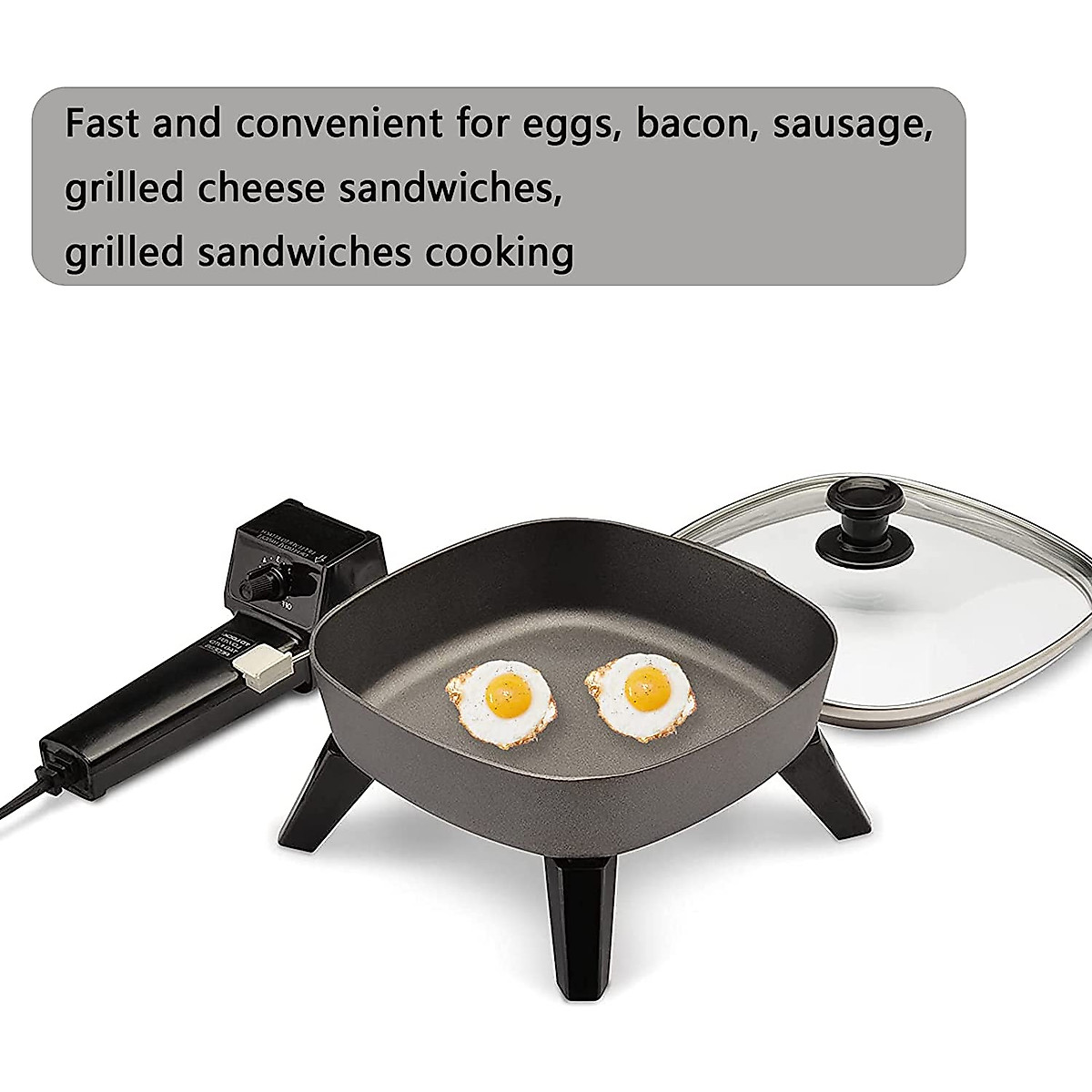 6-inch Small Electric Skillet - with glass lid - Serves 1 to 2 People