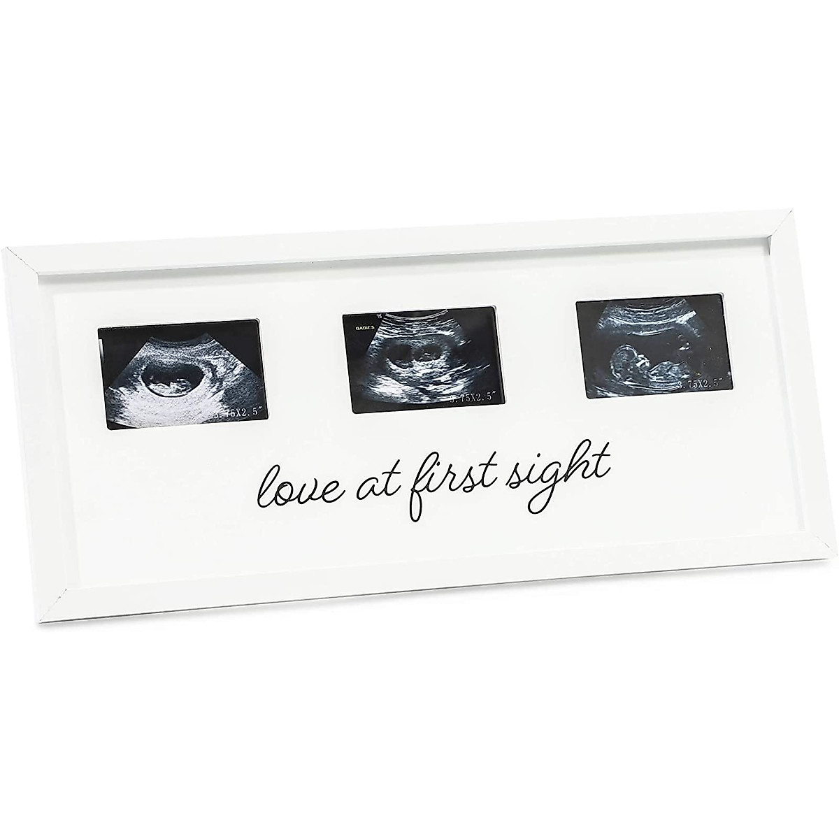 Juvale Sonogram Picture Frame for 3 Ultrasound Keepsake Photos (17 x 7.5 x 0.5 in)
