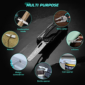 SIUPRO Multitool Pocket Knife, Multi Tool Pliers with Clip for Men and Women, Valentines Day Gifts for Him Boyfriend， Multipurpose Utility Tactical Scissors for Camping, Survival