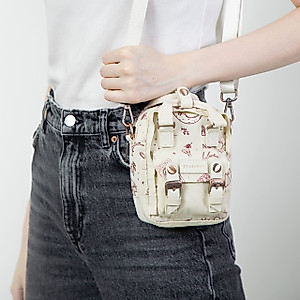 Doughnut Macaroon Tiny The Mystic Club Series 1L Women Girl Casual Crossbody Cell Phone Bag Purse Handbag (Cream x Brick)