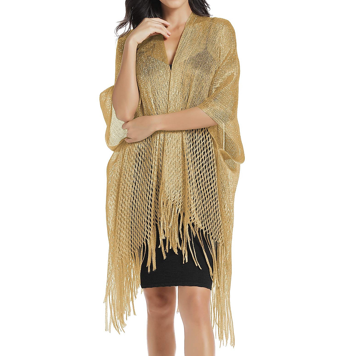 Rheane Gold Kimono Shawls and Wraps
