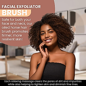 Since 1869 Hand Made in Germany - Sustainable Exfoliating Face Brush, Scrub Cleansing Brush, Exfoliates Skin to Help Reduce Flaking, Fine Lines, Supports Glowing Complexion (Soft Goat Bristle)