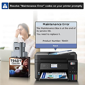 Spaceink T04D1 Ink Maintenance Box for ET-15000 ET-3750 ET-3760 ET-4750 ET-4760 ET-3850 ET-4850 WF-2860 XP-5100 ET-3710 ET-5150 ET-3830 ET-M1000 ST-3000 ET-M2170 Printers. TO4D1/TO4D100/EWMB2/04D1