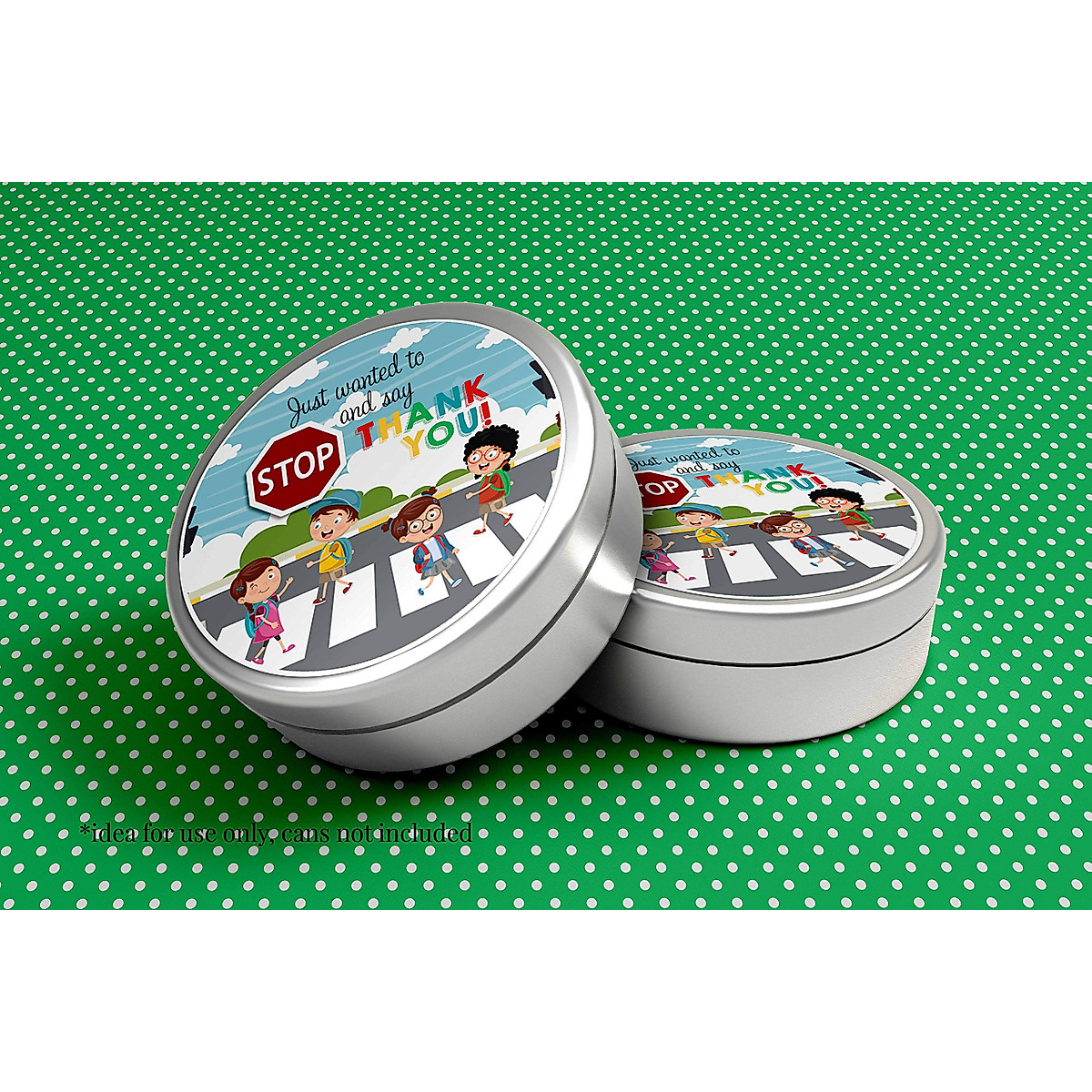 Stop to Say Thanks Traffic Themed School Crossing Guard Appreciation Thank You Sticker Labels, 40 2" Party Circle Stickers by AmandaCreation, Great for Envelope Seals & Gift Bags