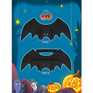 Halloween Dog Bat Wings Costume, Pet Halloween Cosplay Party Dress Up Costume for Small Dogs and Cats(S) Black