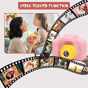 Toys for 4-6 Year Old Girls,Kids Camera Compact for Child Little Hands, Smooth Shape Toddler Selfie Camera,Best Birthday Gifts for 4 5 6 7 8 9 Year Old Girls with 16GB Memory Card by Rindol