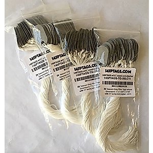 145P Tags (PROMO) w/11" Lacing cord pigtail (Qty 100) Telecom Grey FIBER 145PTAG