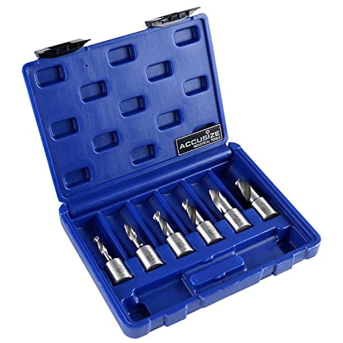 Accusize Industrial Tools 6pcs/Set H.S.S. Fully Ground Drill Set with 3/4" Weldon Shank, 1inch Cutting Depth, 0519-2501