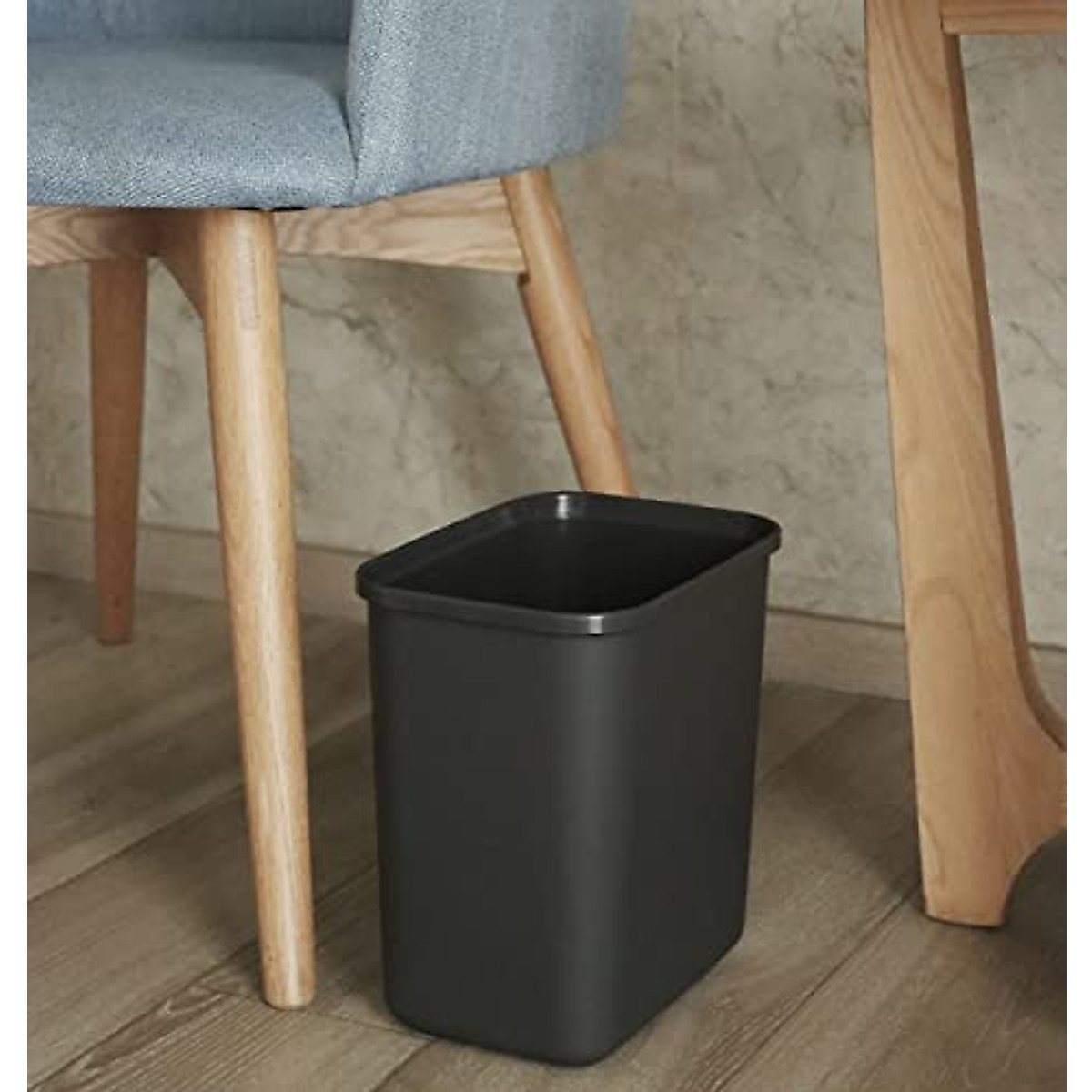 kubvici 6L Mini Trash Can 1.6 Gallon Trash Can Set of 3 Suitable for Bathroom, Car, Bedroom, Kitchen, Office, Living Room (Charcoal Gray, 3)