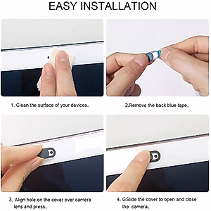 Camera Privacy Security Protect Sticker, 0.7mm Ultra Thin Webcam Slide with Strong Adhesive for Laptop Desktop Pc Tablet Smartphone Protect Your Privacy and Security