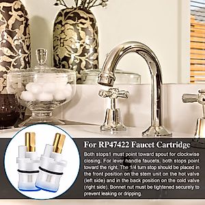 Enhon 2Pack Faucet Cartridge Replacement for RP47422, Faucet Repair Kit Compatible with 2 Handle Victorian Faucets Only, Faucet Stem Replacement Compatible with Delta Two Handle Ceramic Stem Cartridge