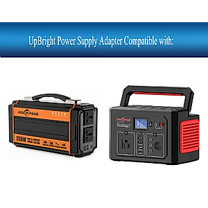 UpBright 15V AC Adapter Compatible with Rockpals WCE001 RP250W K36 250W 64800mAh 240Wh K53 350W 288Wh Portable Solar Generator Rechargeable Lithium Battery Power Station Inverter 15VDC 4A 60W Charger