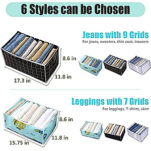 TOOVREN [Upgraded] Wardrobe Clothes Organizer Dense 23 Wires Clothing Organizer Drawer 9 Grids, Deeper Jean Storage Leggings Pants, Foldable Sweater Organizer for Closet Shelf Bedroom (1PCS)