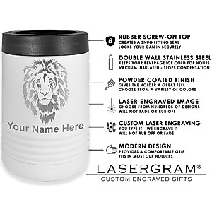 LaserGram Double Wall Insulated Beverage Can Holder, Basketball Slam Dunk Woman, Personalized Engraving Included (Standard Can, White)