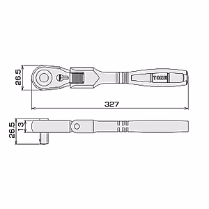 TONE Long Ratchet Handle Flex Head (Socket Hold Type) RH3FHL 3/8" Inch Drive