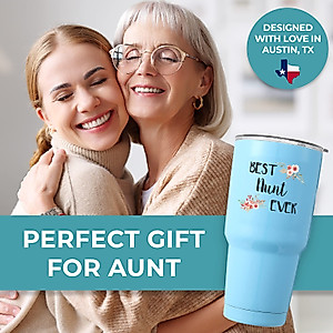 KEDRIAN Aunt Tumbler 30oz, Best Aunt Ever Gifts For Aunt, Aunt Mug, Auntie Gifts For Aunts From Niece, Cool Aunt Gifts From Niece and Nephew, Aunt Birthday Gift, Niece to Aunt Gifts For Mothers Day