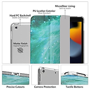 MoKo Case for iPad 10.2 iPad 9th Generation 2021/ iPad 8th Generation 2020/ iPad 7th Generation 2019, Slim Stand Hard Back Shell Smart Cover Case for iPad 10.2 inch, Auto Wake/Sleep, Swirl