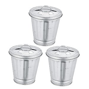 GAROZATION 3pcs Trash Can Flowerpot with Lids Desktop Waste Bin Countertop Trash Can Flowerpots for Home Office Kitchen Decor