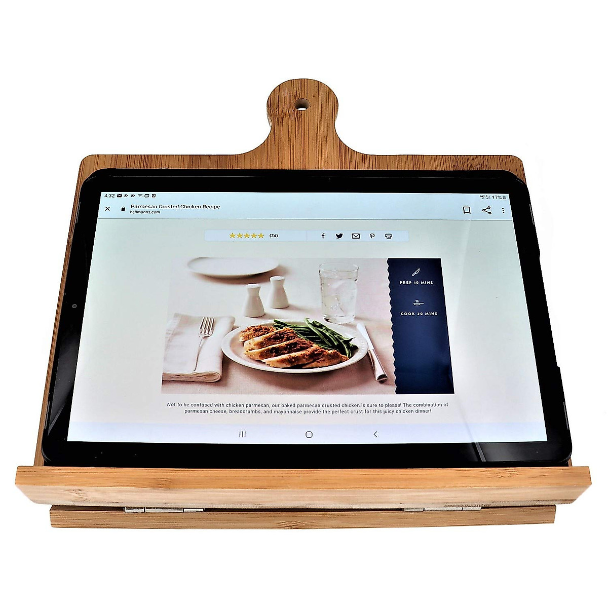 Mom Gift Cookbook Stand Recipe Holder - Custom Engraved Bamboo Cutting Board Foldable Chef Easel Metal Hinge Kickstand iPad Tablet Compatible Christmas Birthday Mothers Day Kitchen Decor (10.25x10.25)