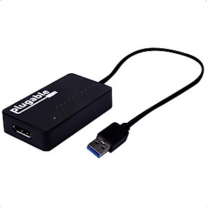Plugable USB 3.0 to DisplayPort 4K DisplayLink Video Graphics Adapter for Multiple Monitors up to 3840x2160 Supports Windows, Mac, and ChromeOS