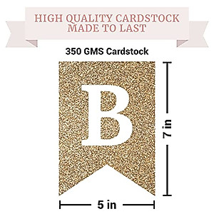 Pre-Strung Bride To Be Banner - NO DIY - Gold Glitter Bachelorette Bridal Party Banner - Pre-Strung Garland on 8 ft Strand - Gold Bachelorette Bridal Party Decorations & Decor. Did we mention no DIY?