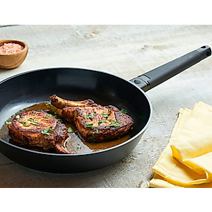 ZAVOR Noir 10 & 12 Inch Skillet Set - Premium Cast Aluminum with Titanium-based Nonstick Ceramic Coating & Removable Handles - Ultra Lightweight - Oven & Induction Ready | Noir Collection