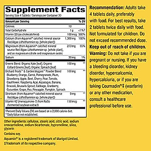 Nature’s Way Alive! Calcium Bone Support*, Max Absorption, Plant Source Calcium, 60 Tablets