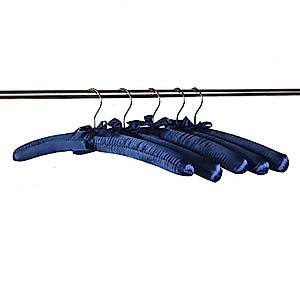 Better to U Satin Padded Blouse Sweater Hangers，Black Satin, Grey Satin, White Satin (Blue)