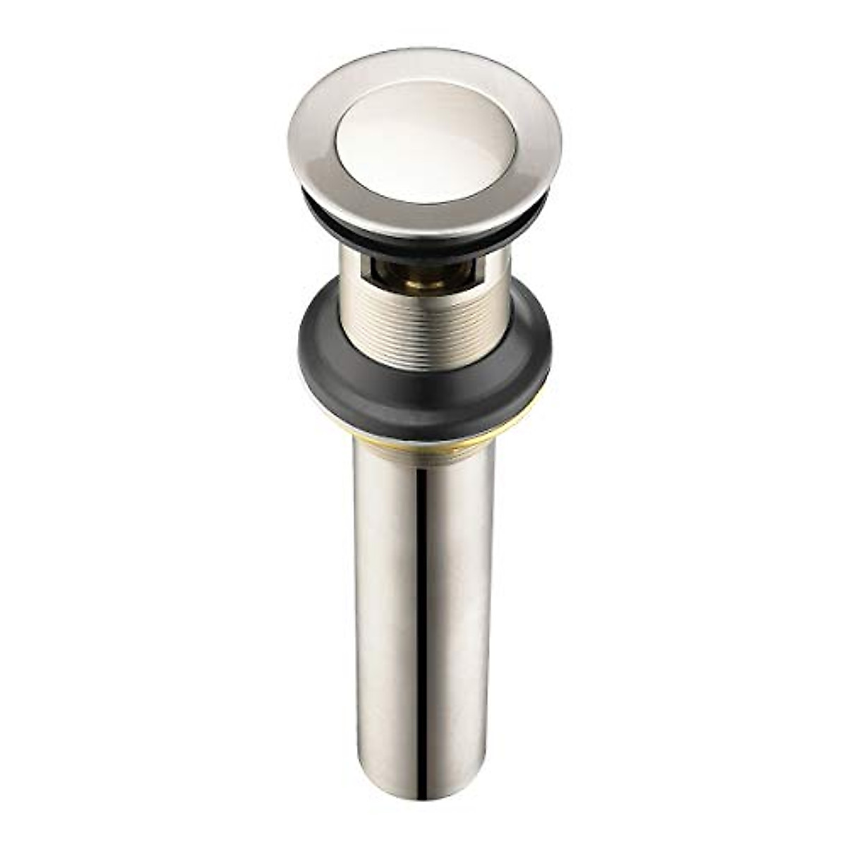 Purelux Bathroom Sink Drain Stopper Faucet Vanity Sink Pop Up Drain Assembly with Overflow, Brushed Nickel Finish